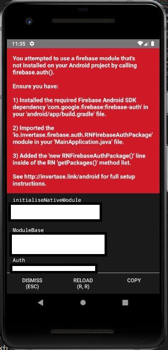 Unable To Run Project After Installing React Native Firebase Stack