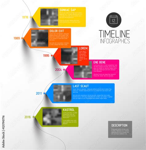 Vector Colorful Vertical Timeline Infographic Stock Vector Adobe Stock