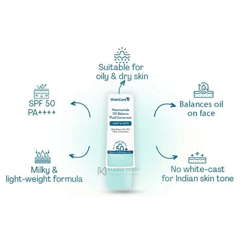 Wishcare 5 Niacinamide Oil Balance Fluid Sunscreen Spf 50 Pa 50g