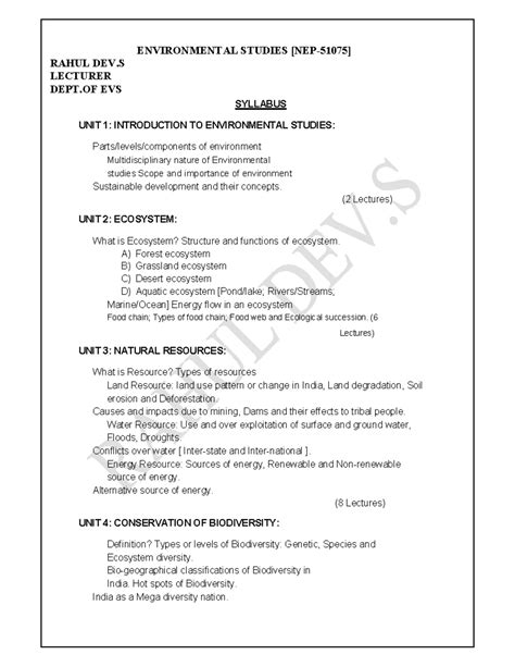 evs notes bca evs notes for bca 1st sem lesson introduction to