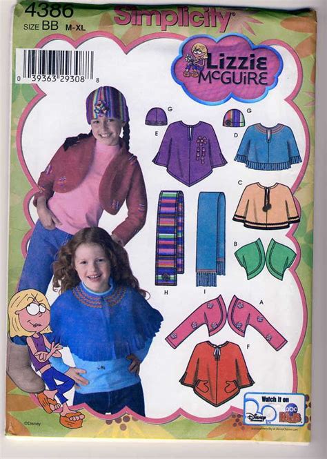 Simplicity 4386 Girls Fleece Shrug Capelet Scarf And Hat Sewing