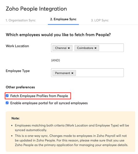 syncing employee profiles in people with payroll knowledge base zoho