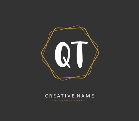 Q T QT Initial Letter Handwriting And Signature Logo A Concept Handwriting Initial Logo With