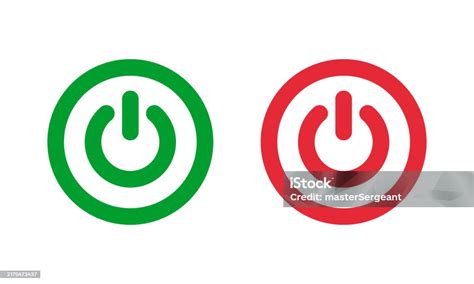 녹색 전원 켜기 및 빨간색 전원 끄기 아이콘 시작 중지 벡터 버튼 끄기 픽토그램 권위에 대한 스톡 벡터 아트 및 기타 이미지 권위 그래픽 사용자 인터페이스 기업