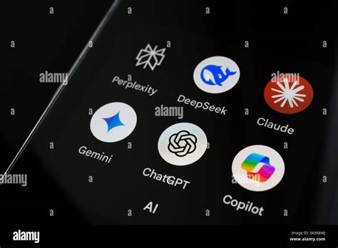close up of smartphone screen showing folder named ai with six