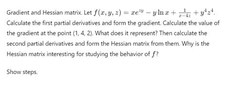 Solved Gradient And Hessian Matrix Let