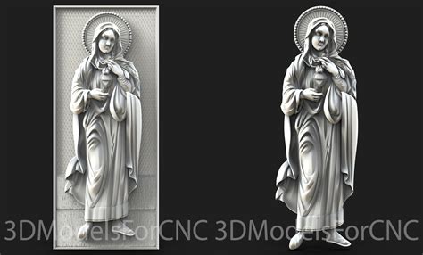 3d File 3d Model Stl File For Cnc Router Laser And 3d Printer Virgin Mary