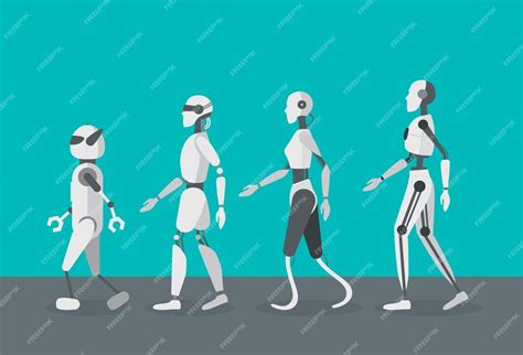 Premium Vector Cartoon Color Android Robots Set Vector