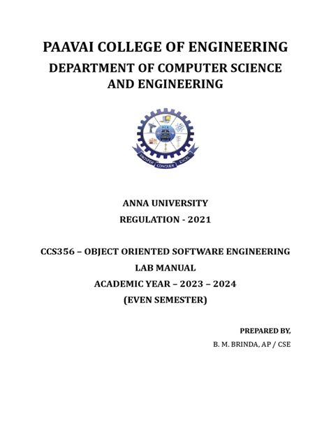Ccs356 Oose Lab Manual Pdf Unified Modeling Language Class