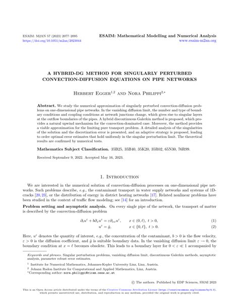 pdf a hybrid dg method for singularly perturbed convection diffusion