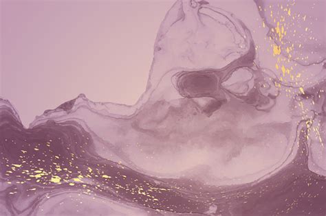 추상적인 분홍색 잉크 웨이브와 황금 빛 깔림 수채화 배경 0명에 대한 스톡 벡터 아트 및 기타 이미지 0명 금색 대리석 효과 Istock