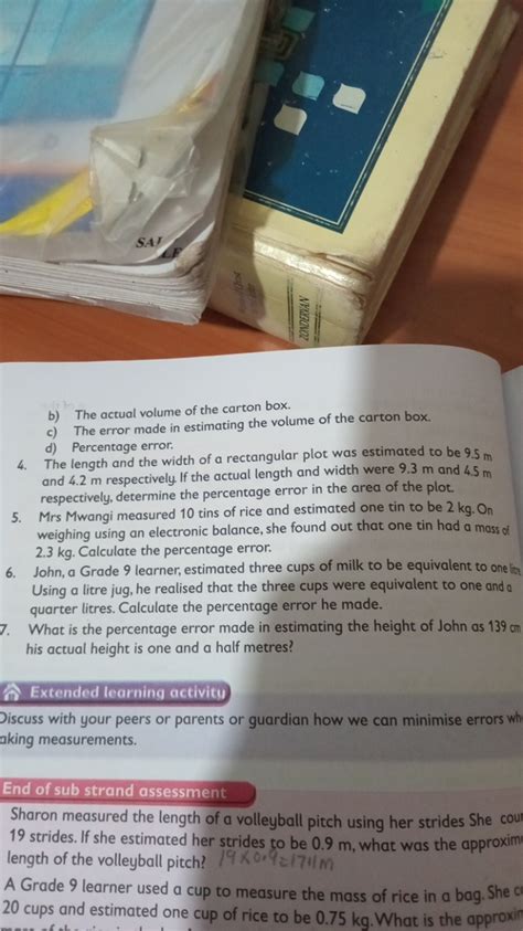 The Length And The Width Of A Rectangular Plot Was Estimated To Be 95 M