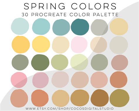 Spring Colors Procreate Color Palette Swatches IPad Procreate Swatches Pastel Colors Summer