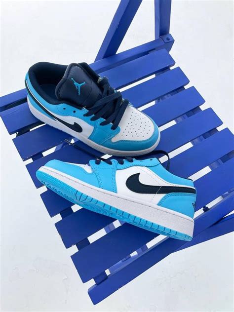 Nike air jordan low university blue женские голубые кроссовки найк ...