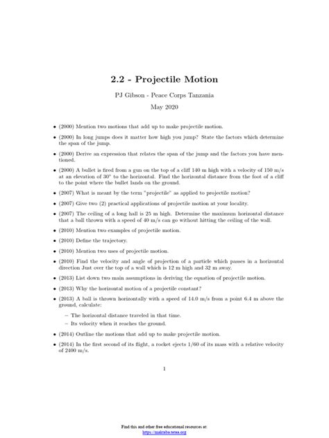 acsee physics f5 t2 s2 projectilemotion pdf projectiles applied and interdisciplinary physics