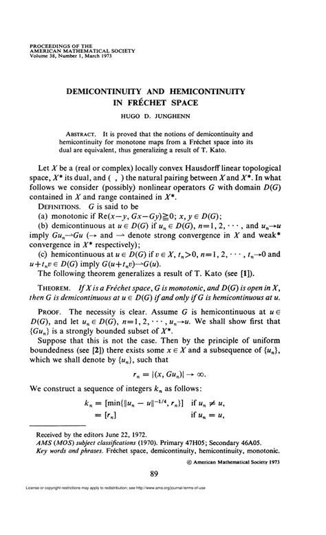 Pdf Demicontinuity And Hemicontinuity In Frechet Space