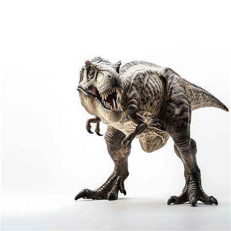 Realistic Side View Tyrannosaurus Rex Isolated White Background Dinosaurs Premium Ai Generated