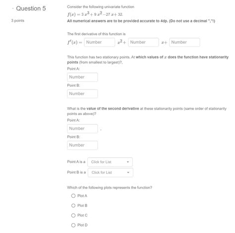 Solved Consider The Following Univariate Function Chegg