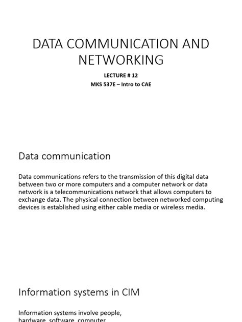 Lecture 12 Data Communication And Networking Pdf Computer Network