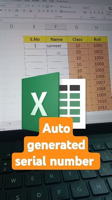 Auto Generate Serial Number In Excel Excel Auto Serial Number Trick