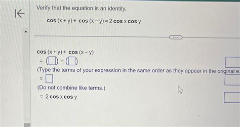 Solved Verify That The Equation Is An Chegg Com