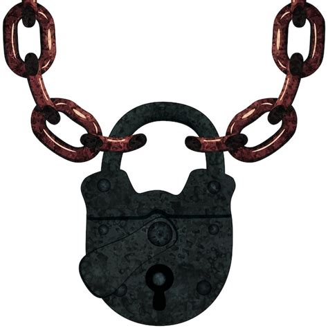 Premium Vector Lock On A Chain