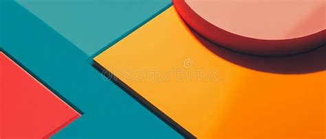 Modern Abstract Geometric Shapes In Bold Colors Create A Striking Visual Composition Stock