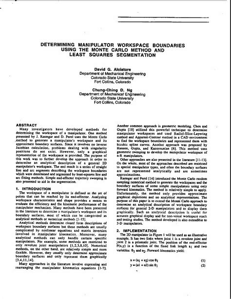 Pdf Determining Manipulator Workspace Boundaries Using The Monte Dokumentips