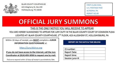 Jury Duty Summons