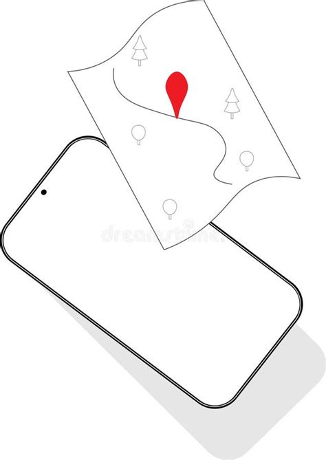 A Smartphone With A Blank Screen And A Location Map The Concept Of A Vector Mobile Device Stock