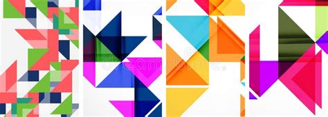 Vibrant Geometric Pattern Of Triangles On White Background Stock Vector Illustration Of Bright