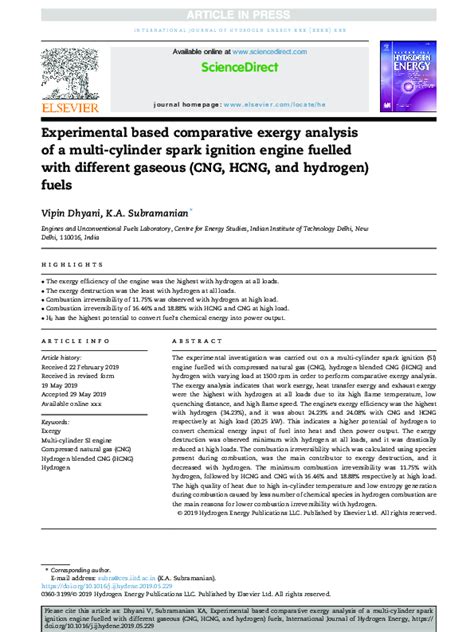 Pdf Experimental Based Comparative Exergy Analysis Of A Spark‐ignition Honda Gx270 Genset