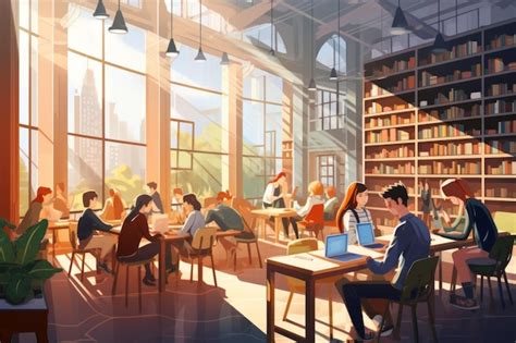 Premium Photo Exploring Knowledge An Enlightening Journey In The University Library