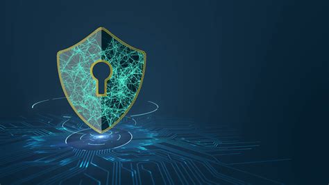 Data Protection Cyber Security Concept With Shield Icon On Printed Circuit Board Design Cyber