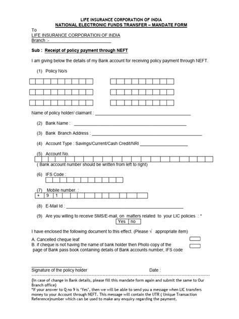 Neft Form Pdf