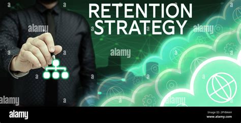 Text Sign Showing Retention Strategy Word For Activities To Reduce Employee Turnover And