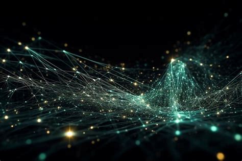 Premium Photo Digital Data Network Visualization Of Flowing Particle Background