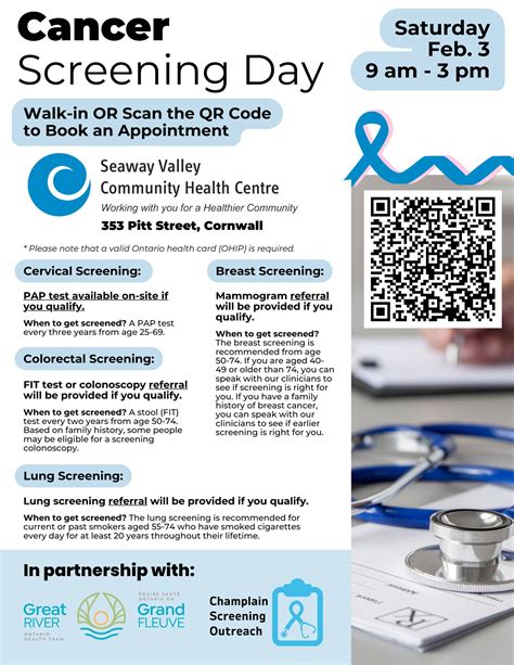 Cancer Screening Day Seaway Valley Community Health Centre