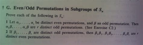 g even odd permutations in subgroups of sn prove