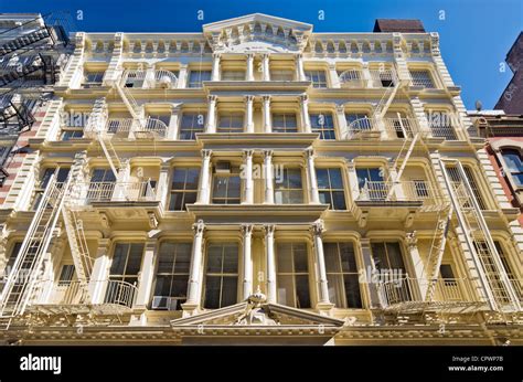 Cast Iron Architecture On Greene Street In Soho Neighborhood New York
