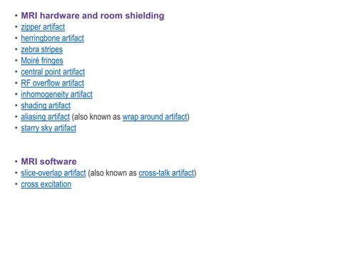Mri Artifacts Introduction Classification Types Ppt
