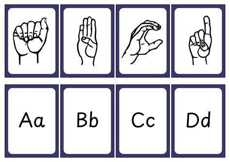 Asl Sign Language Flashcards Free Printables Teach Prints