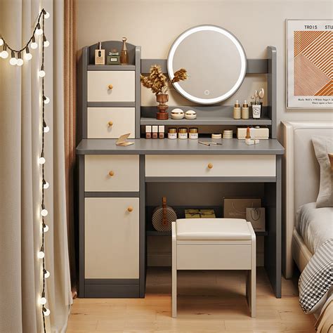 드레싱 테이블 침실 현대 메이크업 작은 아파트 그물 빨간 바람 티몬