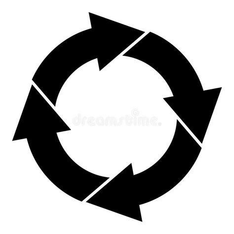 Triangular Arrow Cycle Bold Arrow Symbol Circular Process Icon Vector Graphic Stock
