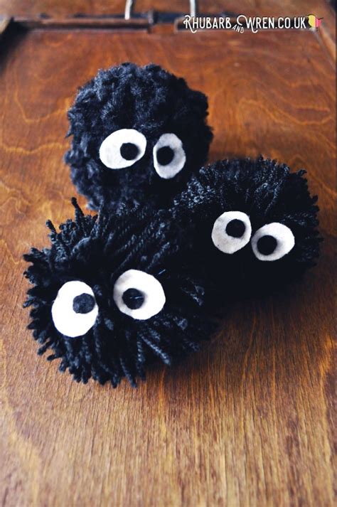Diy Soot Sprites The Easiest Pom Pom Craft Ever Rhubarb And Wren
