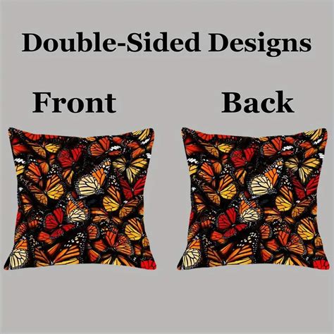시크한 나비 양면 플러시 베개 커버 18x18인치 부드럽고 세탁기 사용 가능 소파 및 침실 장식용 Temu