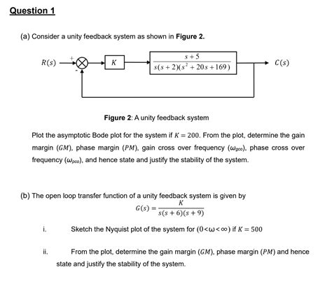 A Consider A Unity Feedback System As Shown In Chegg