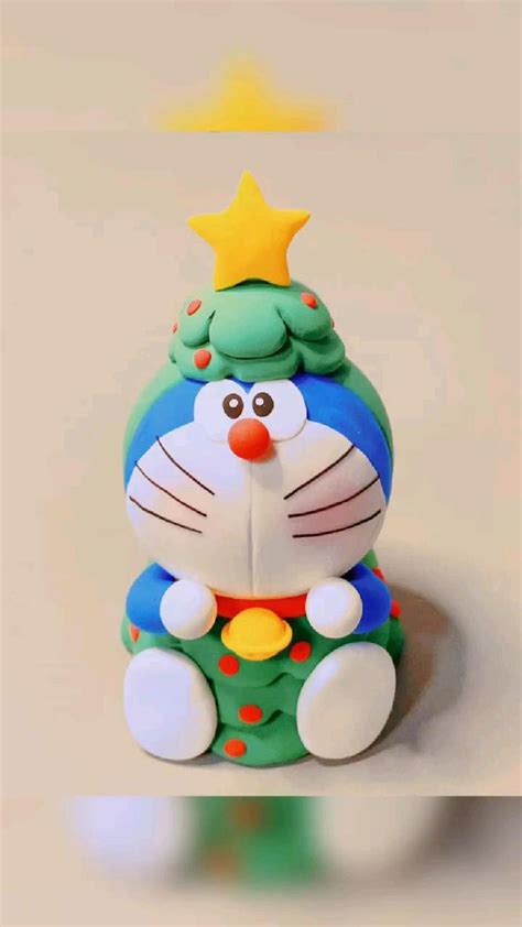How To Make Clay Christmas Doraemon Clay Crafts Polymer Clay Crafts Preschool Crafts
