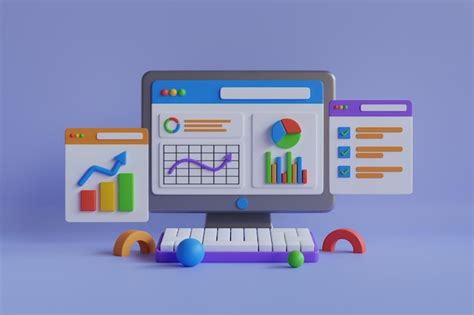 premium psd 3d automated data analysis financial forecast market research concept with