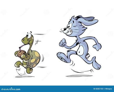 Turtle And Hare Running Stock Vector Image Of Cartoon 8282150